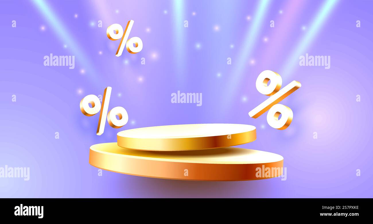 Podium percentage, flyer event product. sale off banner. Vector ...