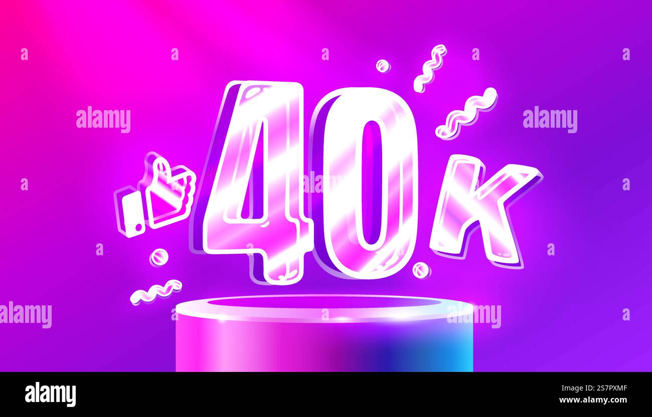 Thank you 40k followers, peoples online social group, happy banner ...