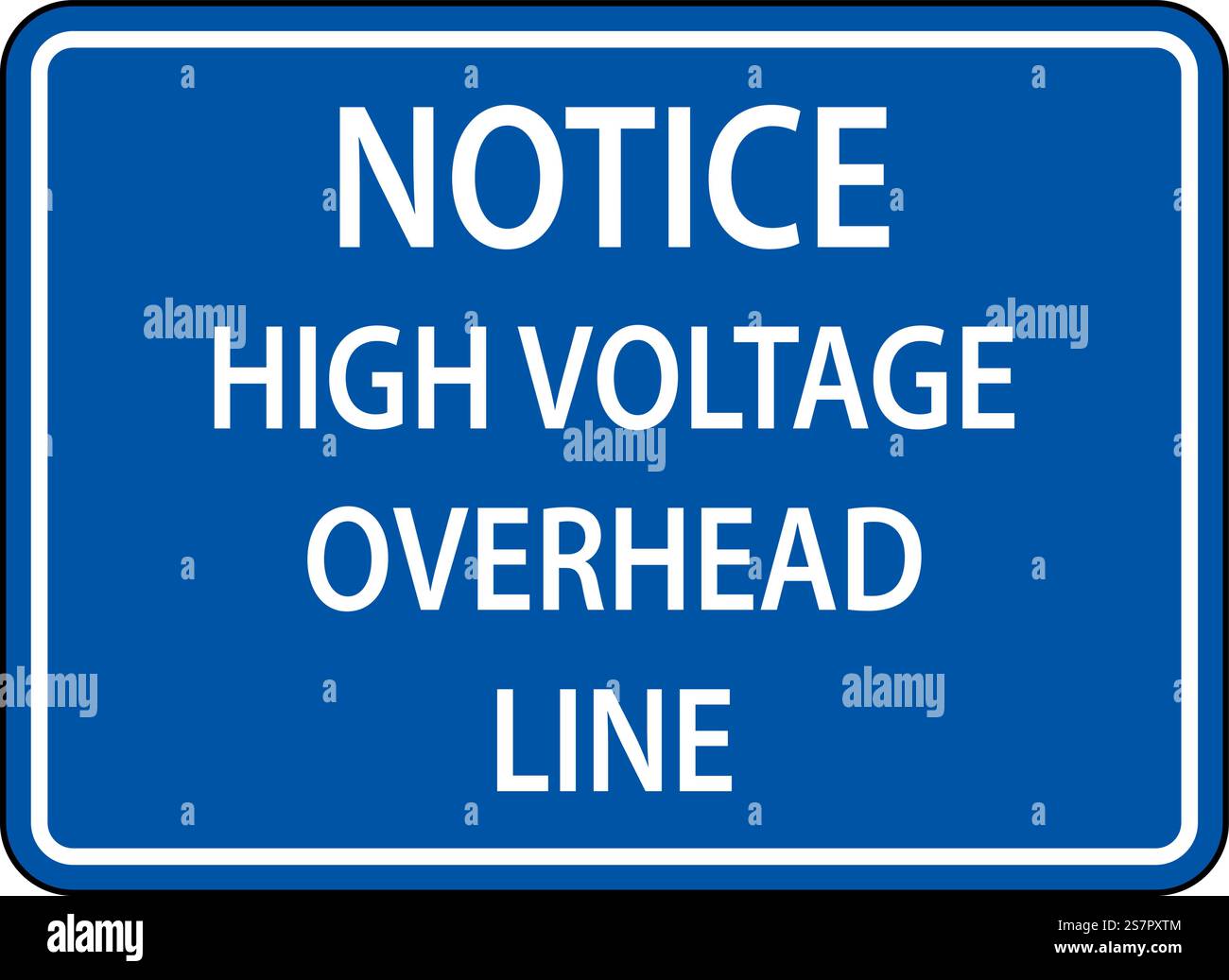 Warning Sign Caution High Voltage Overhead Line Stock Vector Image ...