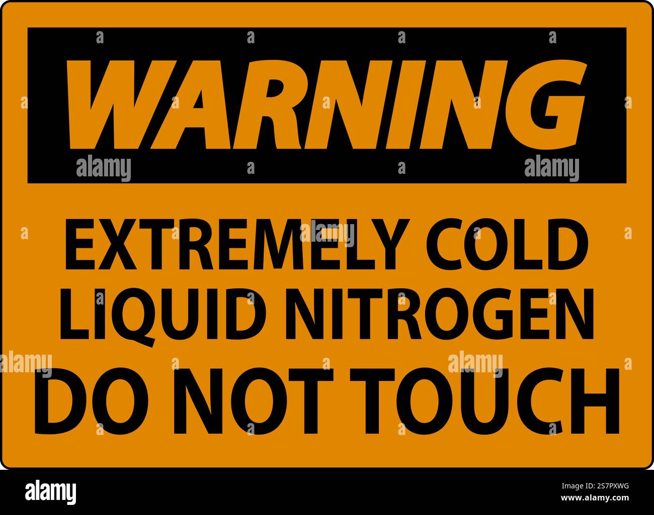 Warning Sign Extremely Cold Liquid Nitrogen Do Not Touch Stock Vector ...