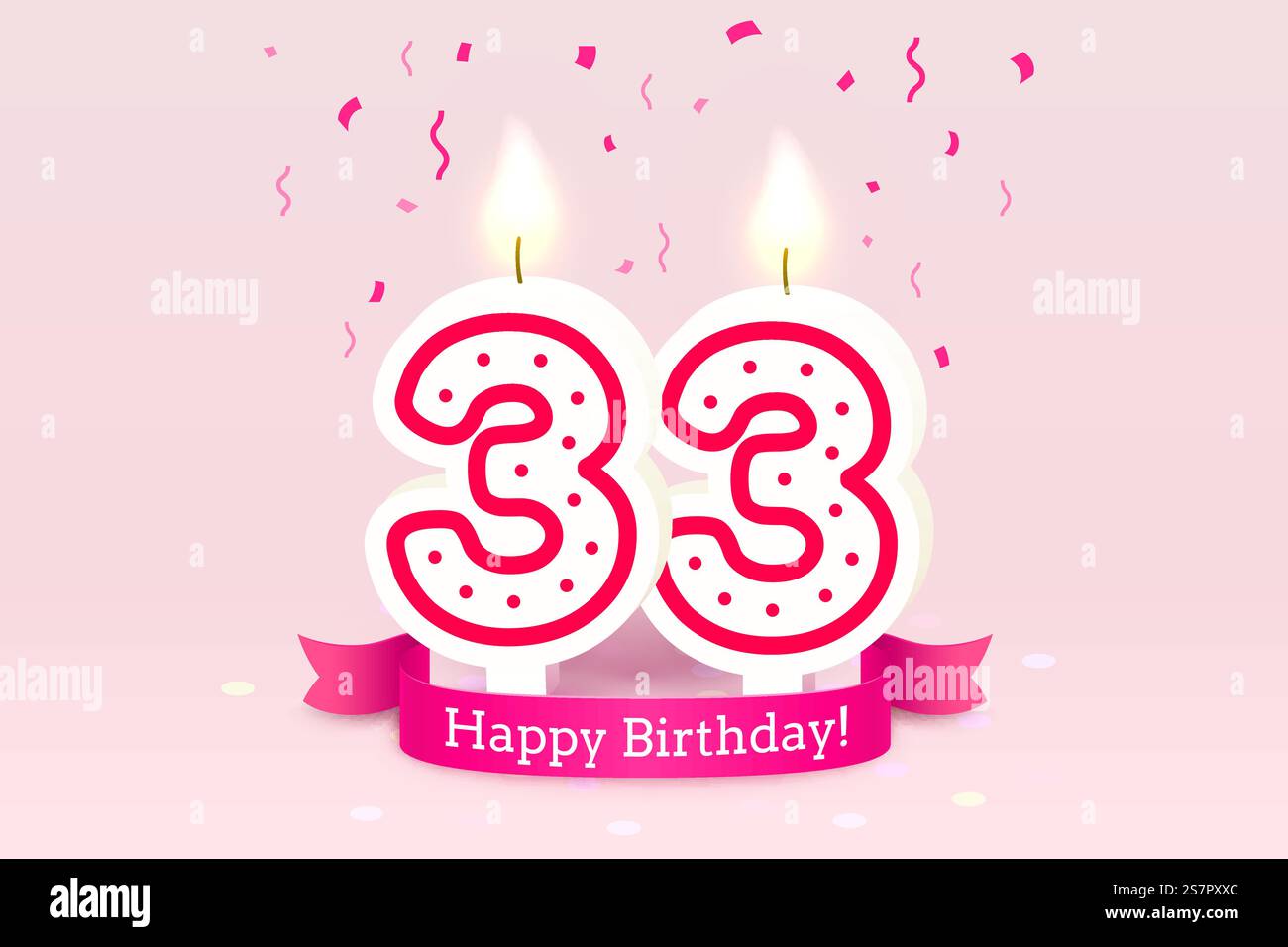 Happy Birthday years. 33 anniversary of the birthday, Candle in the ...