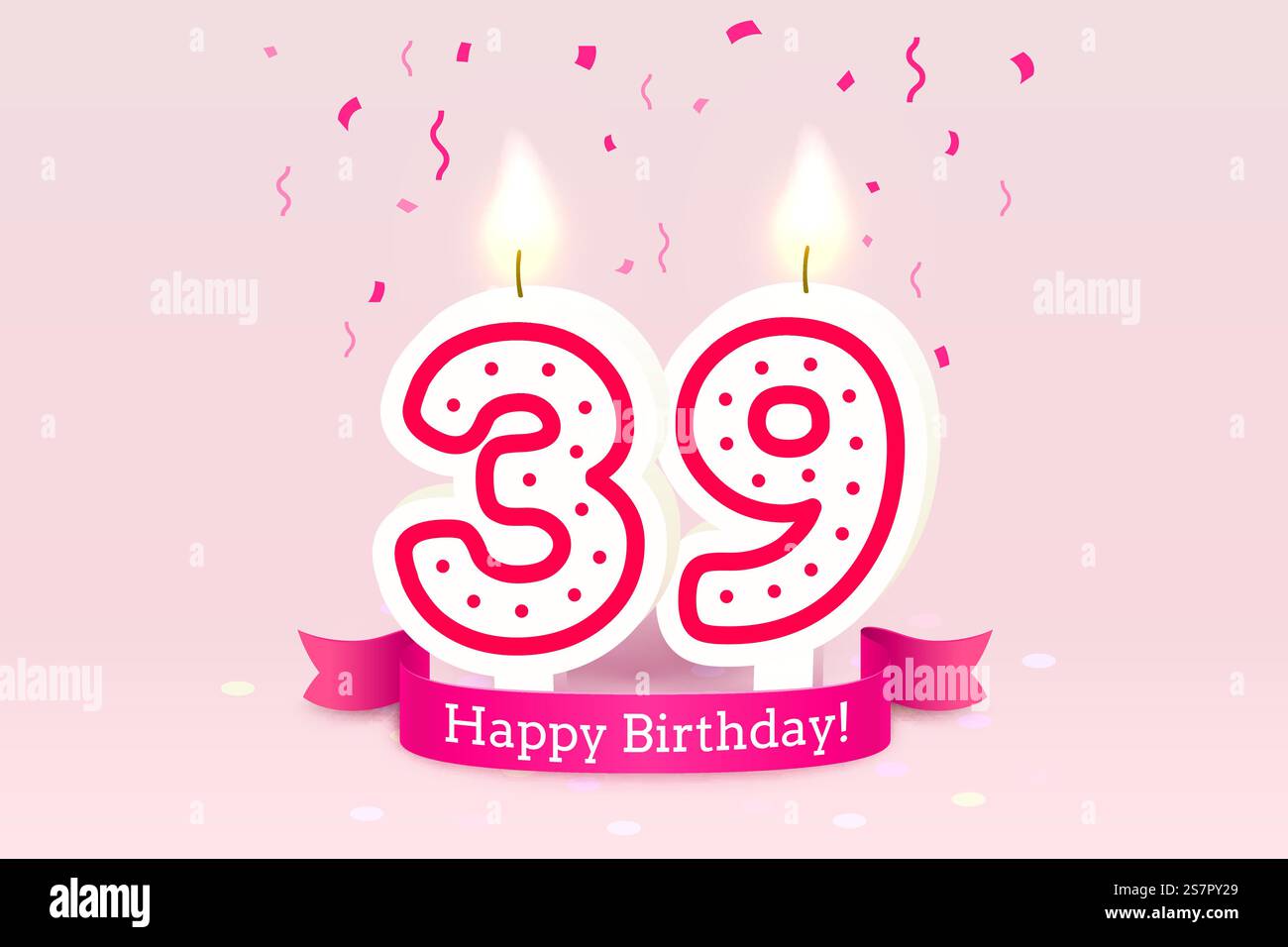 Happy Birthday years. 39 anniversary of the birthday, Candle in the ...