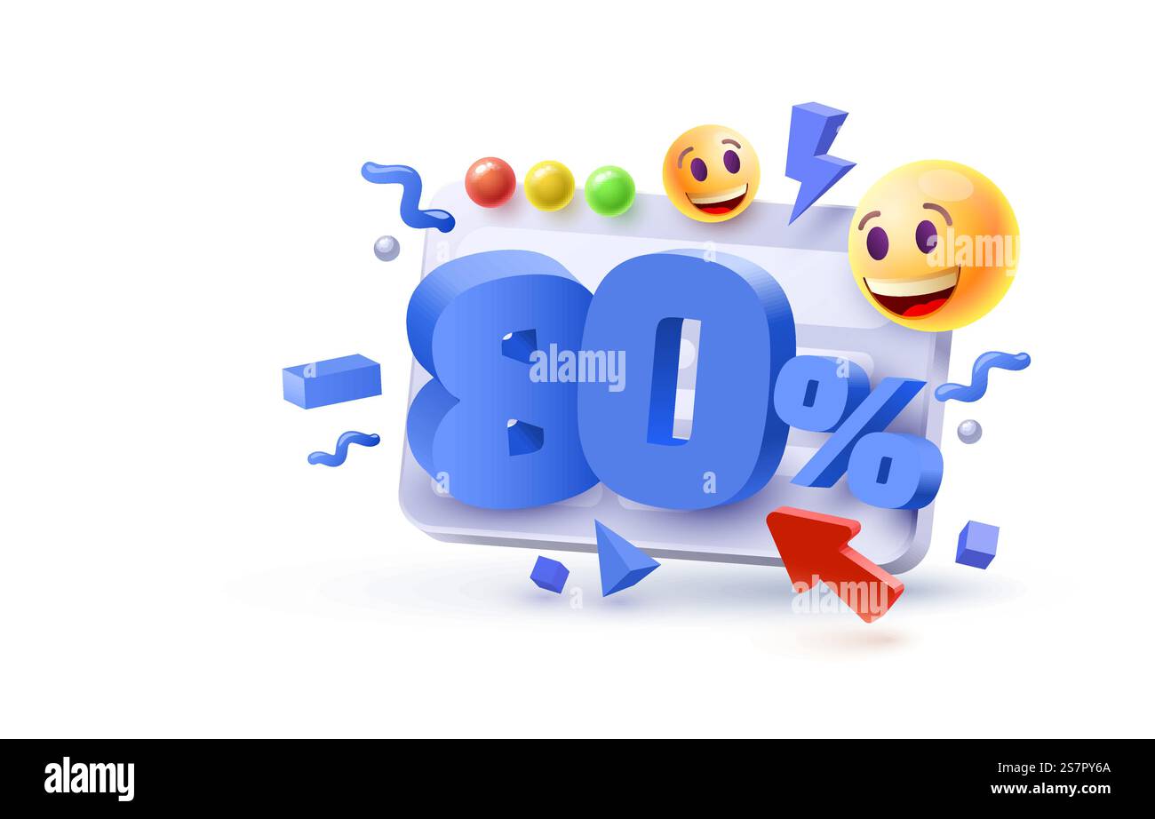 Special 80 off sale banner, promotion flyer, marketing label. Vector ...