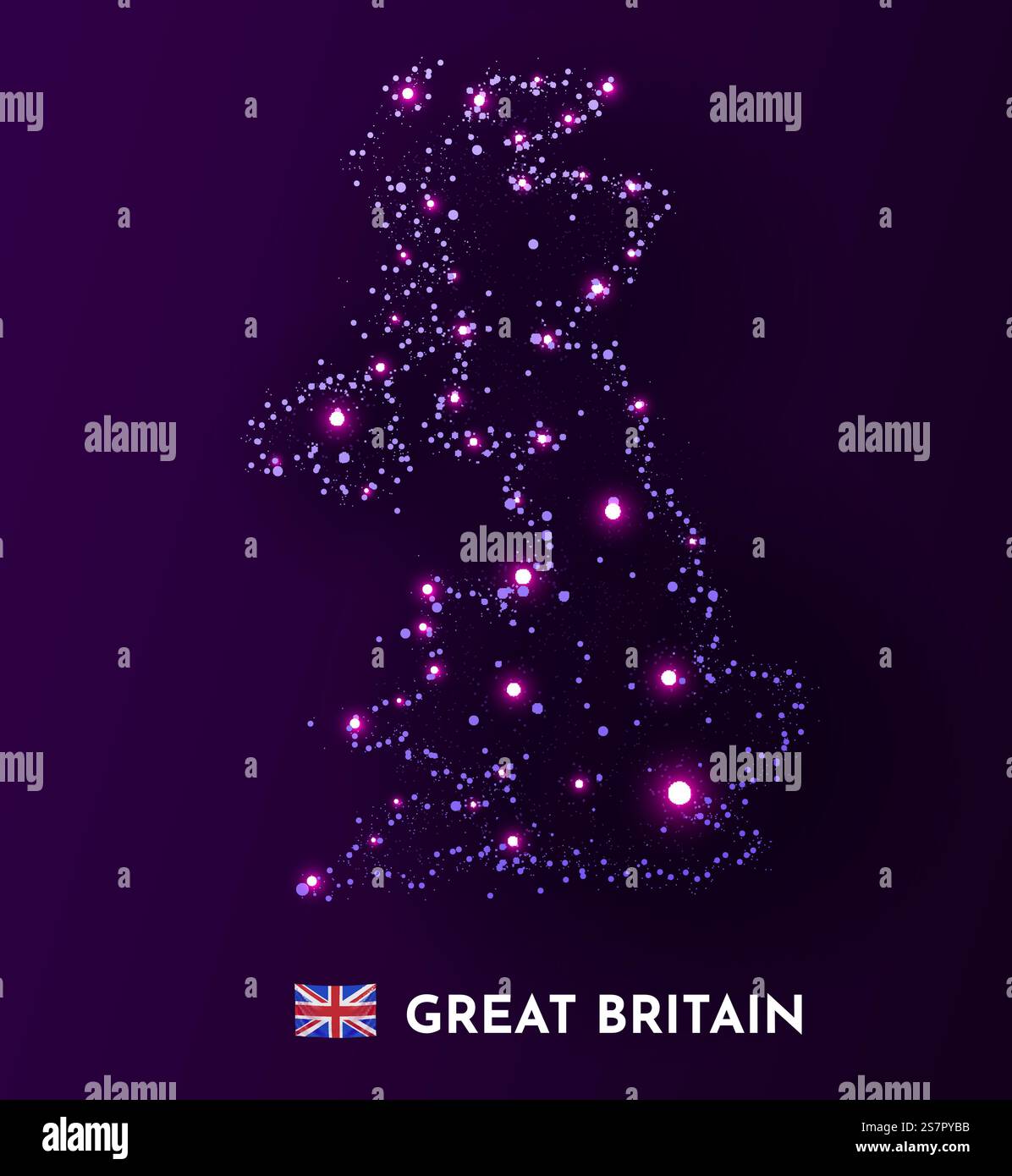 Great Britain map made of stars and dots. Globalization concept. Space ...