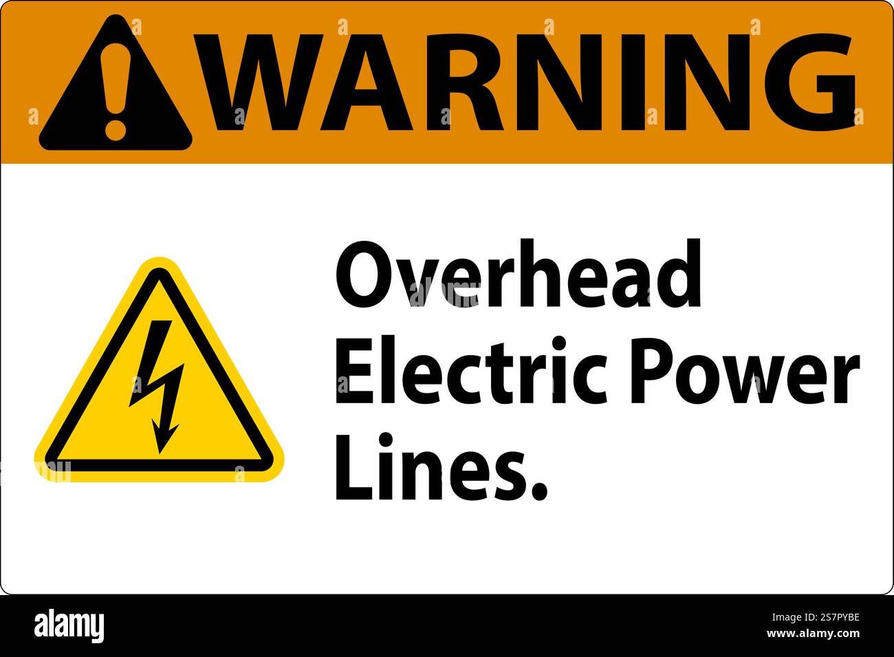 Warning Sign Overhead Electric Power Lines Stock Vector Image & Art - Alamy