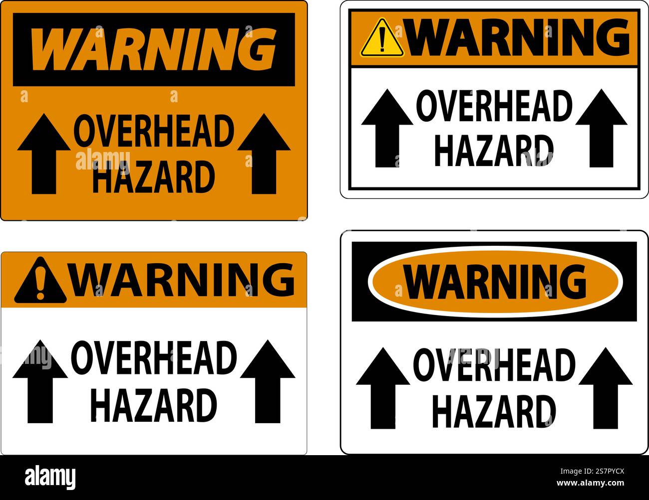 Warning Sign Overhead Hazard Stock Vector Image & Art - Alamy