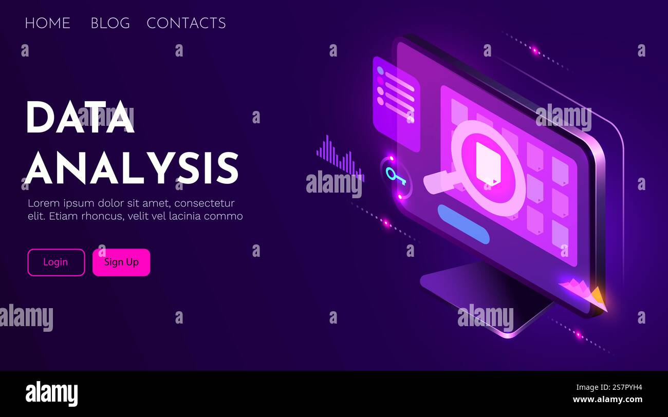 Searching file or data analysis on computer monitor. Modern futuristic background. Vector ...