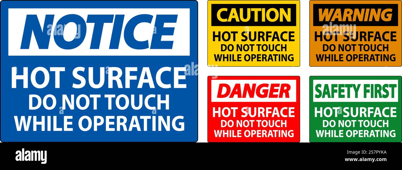 Danger Sign Hot Surface - Do Not Touch While Operating Stock Vector ...