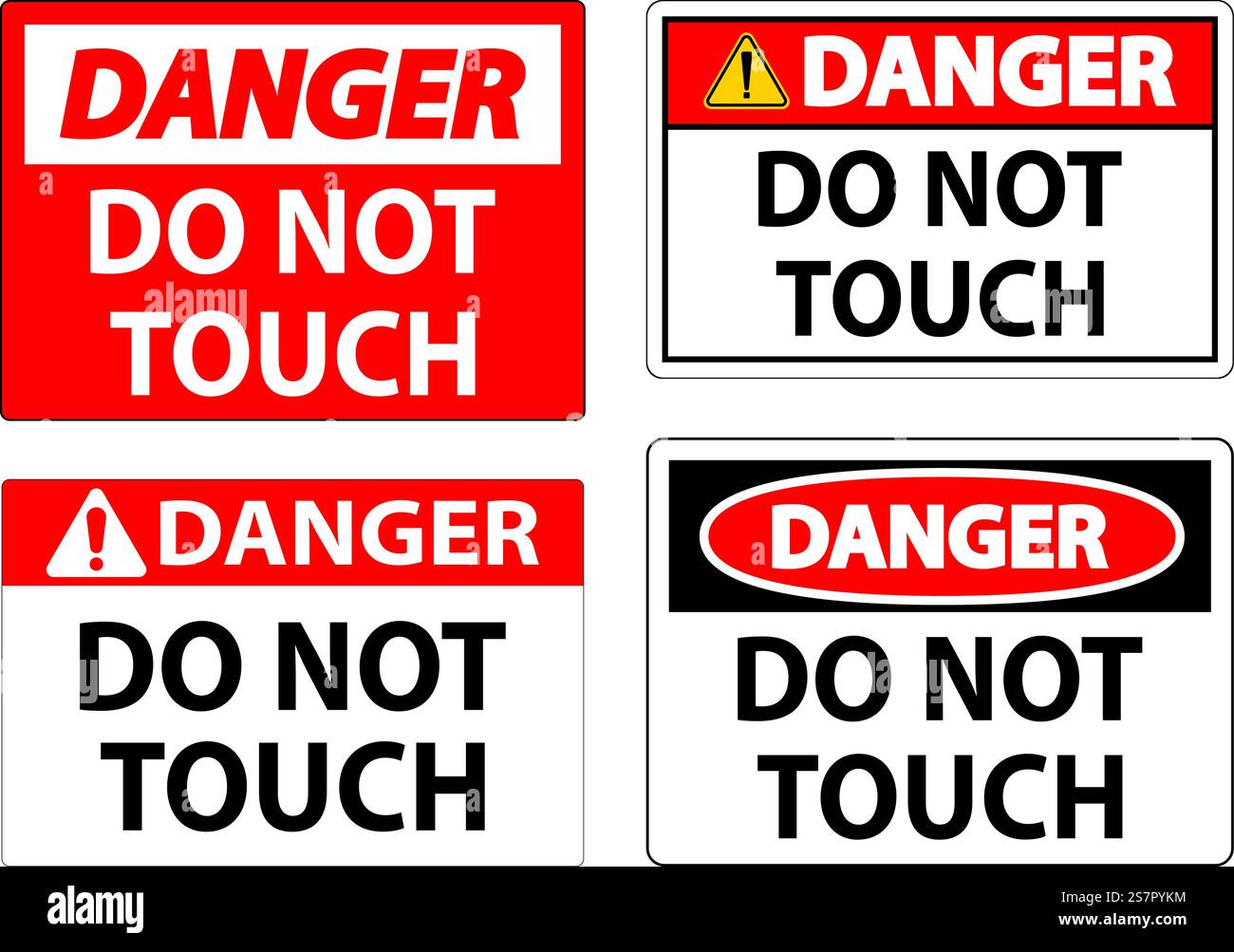 Danger Label Do Not Touch Stock Vector Image & Art - Alamy