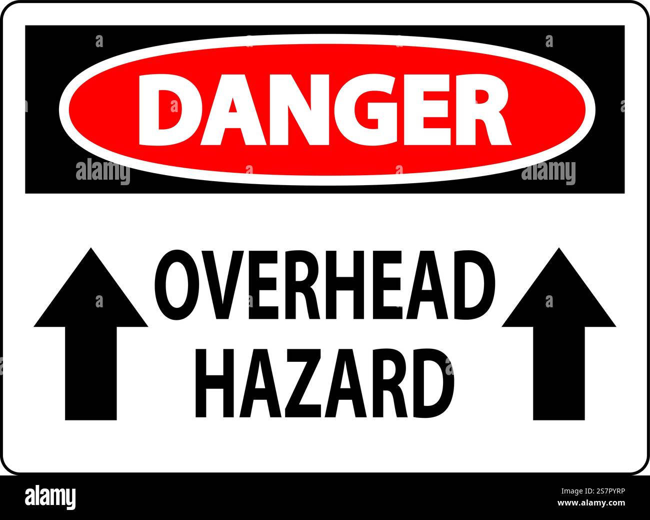 Danger Sign Overhead Hazard Stock Vector Image & Art - Alamy