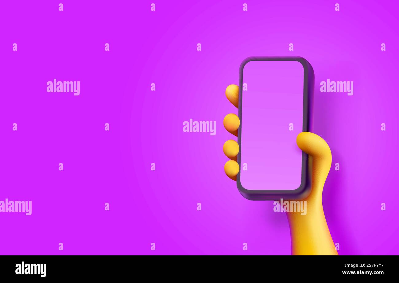 Smart phone screen, online message application. color background ...