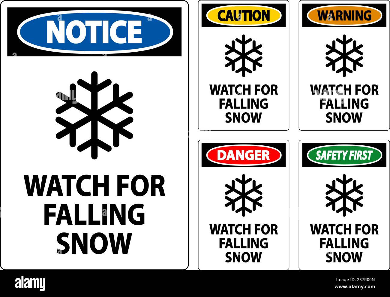 Warning Sign Watch For Falling Snow Stock Vector Image & Art - Alamy