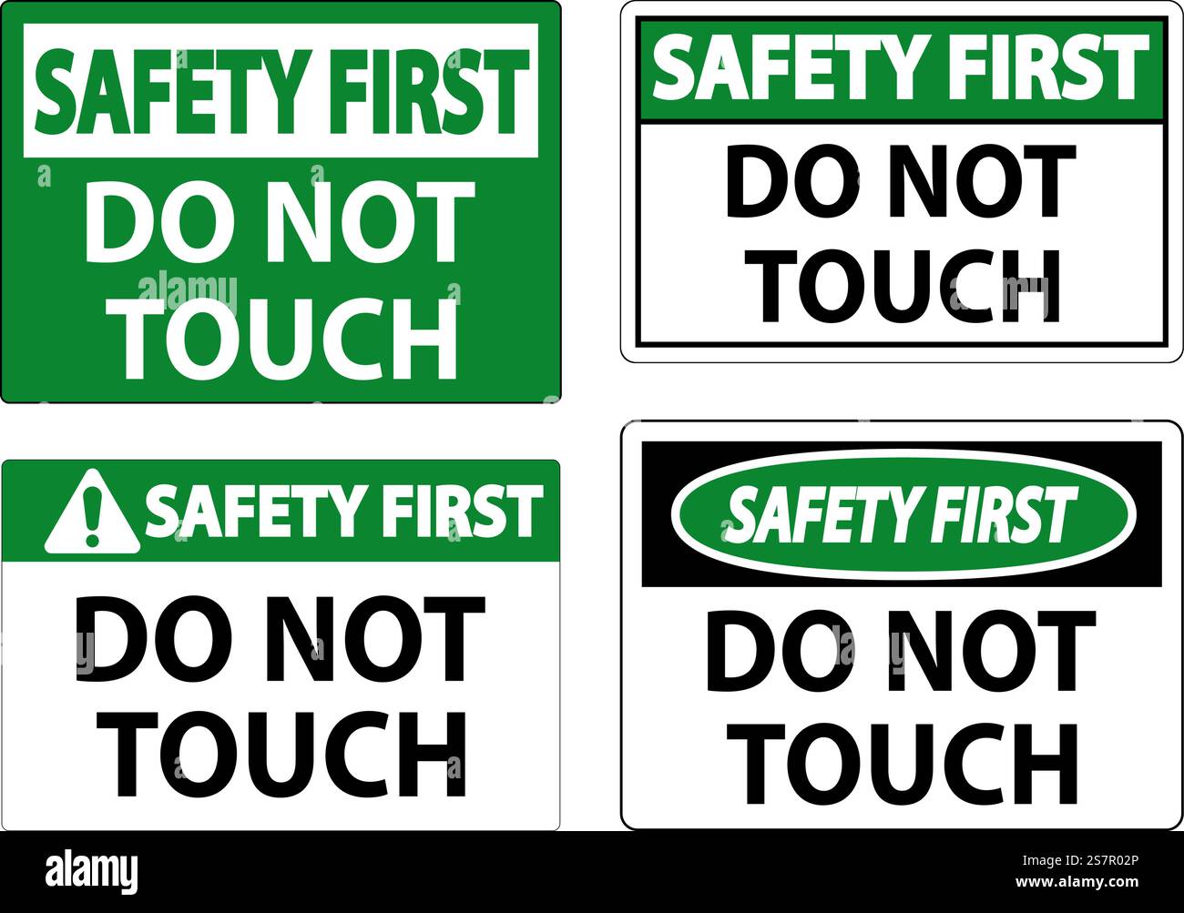 Safety First Label Do Not Touch Stock Vector Image & Art - Alamy