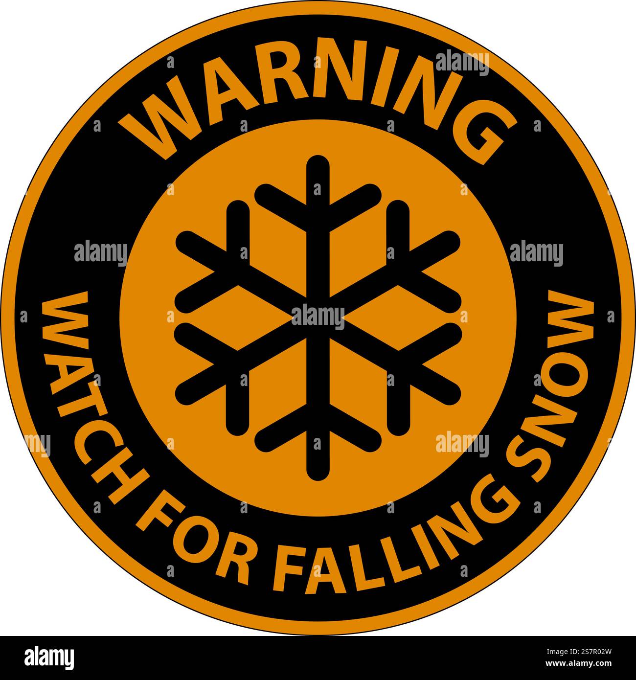Warning Sign Watch For Falling Snow Stock Vector Image & Art - Alamy