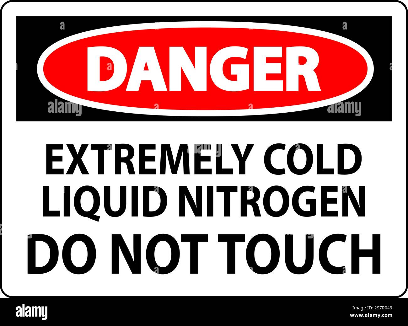 Danger Sign Extremely Cold Liquid Nitrogen Do Not Touch Stock Vector ...