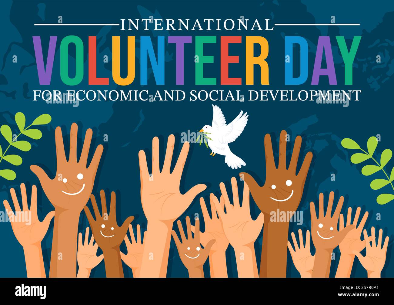 International Volunteer Day for Economic and Social Development Vector ...
