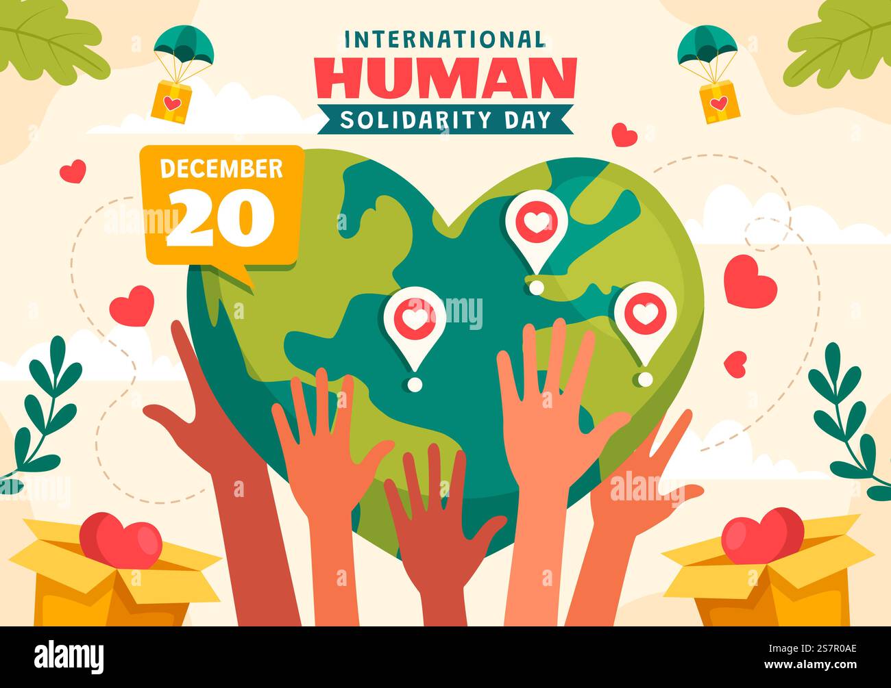 International Human Solidarity Day Vector Illustration on December 20 ...