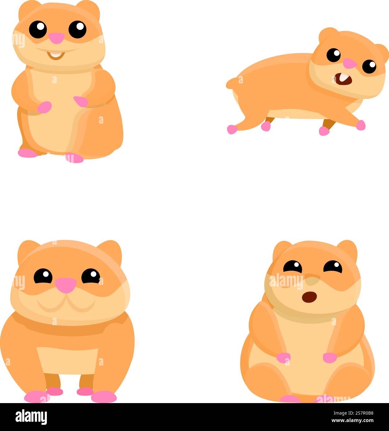 Hamster icons set cartoon vector. Animal rodent. Cartoon character ...