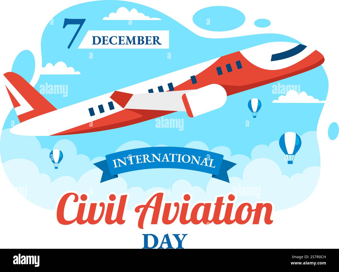 International Civil Aviation Day Vector Illustration on 7 December with ...