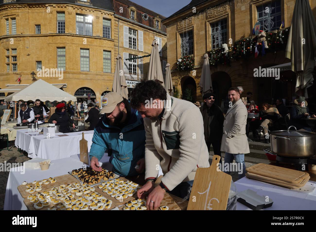 Truffle festival in the medieval town of Sarlat in the Périgord Noir in the southwest of France ...