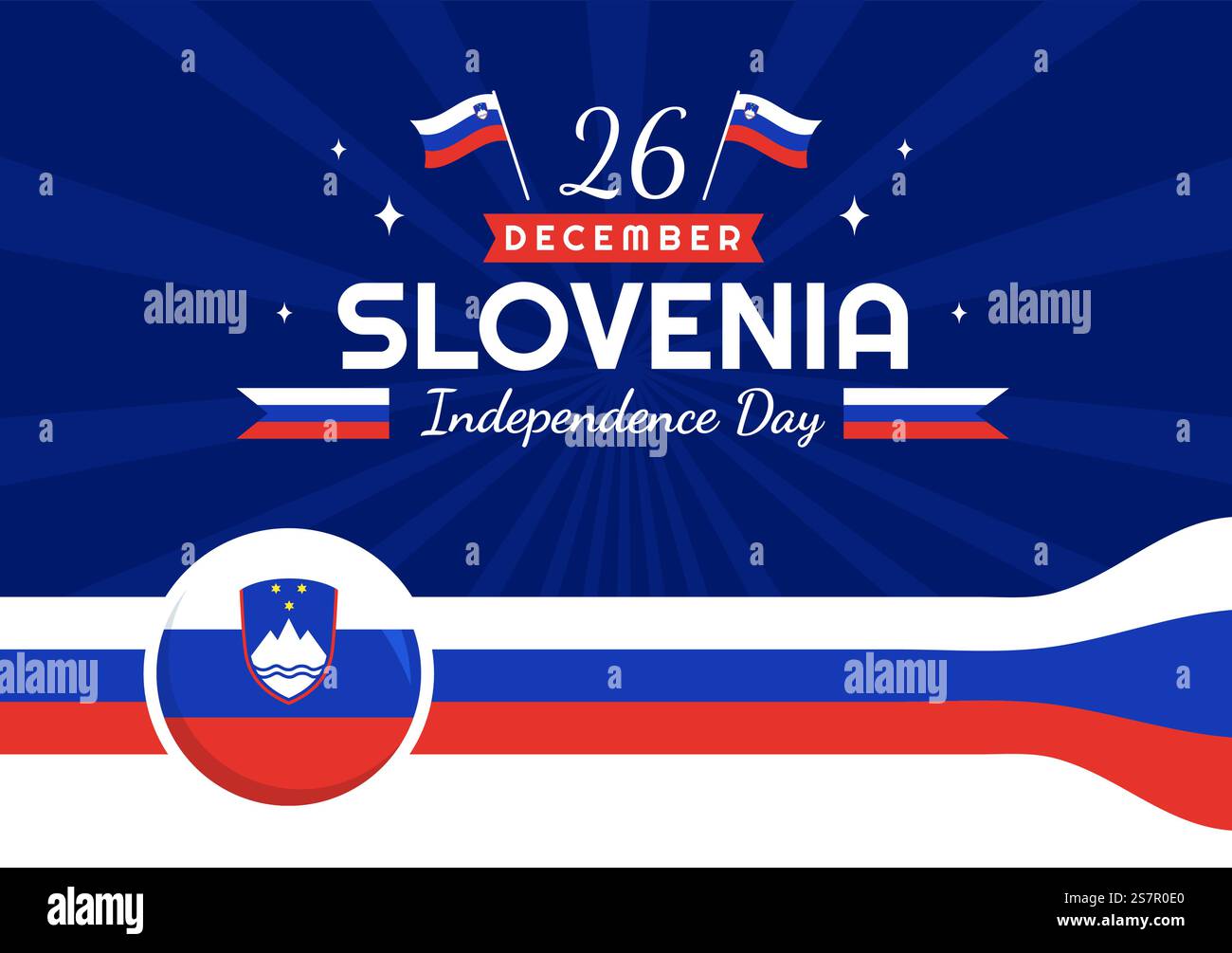 Slovenia Independence Day Vector Illustration on 26 December with ...