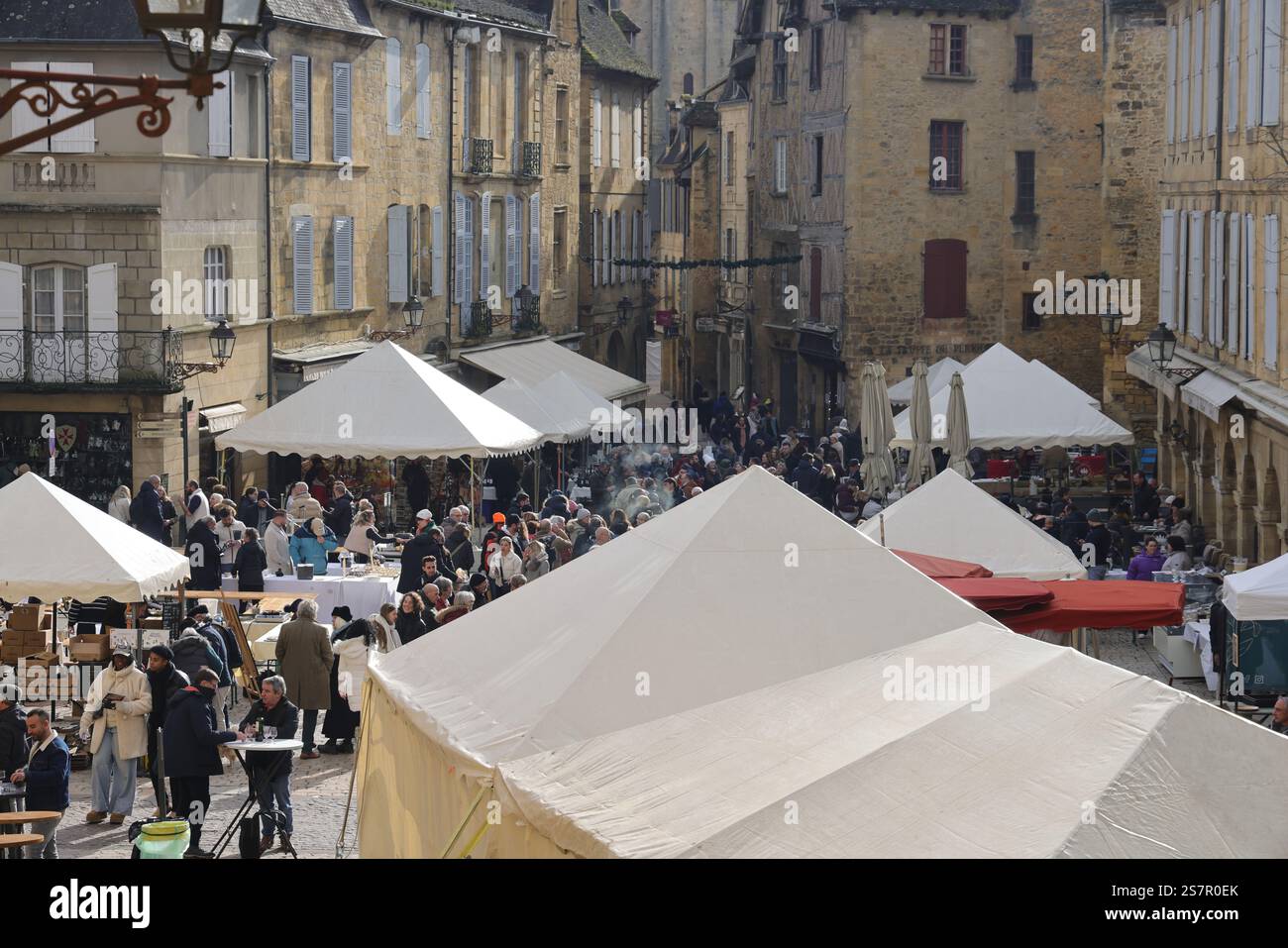 Truffle festival in the medieval town of Sarlat in the Périgord Noir in the southwest of France ...