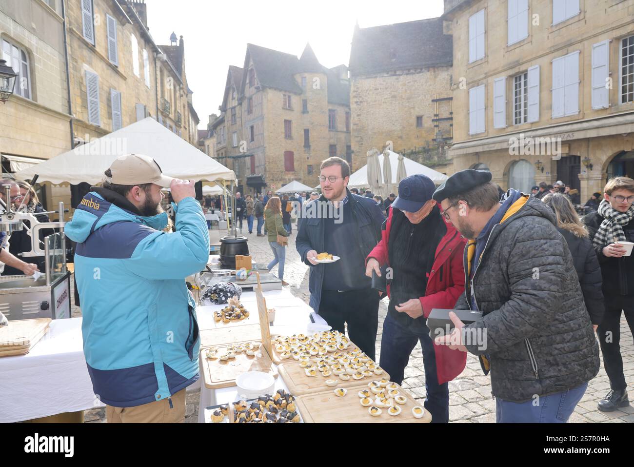 Truffle festival in the medieval town of Sarlat in the Périgord Noir in the southwest of France ...