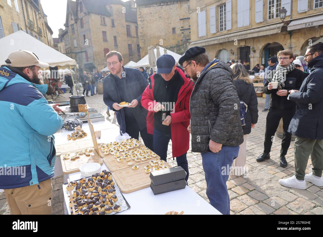 Truffle festival in the medieval town of Sarlat in the Périgord Noir in the southwest of France ...