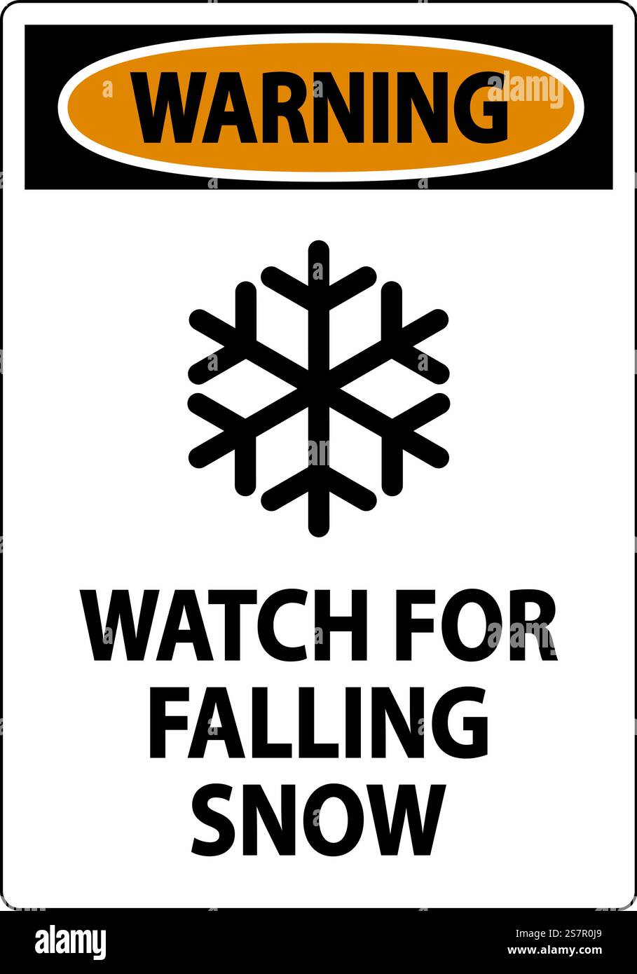 Warning Sign Watch For Falling Snow Stock Vector Image & Art - Alamy