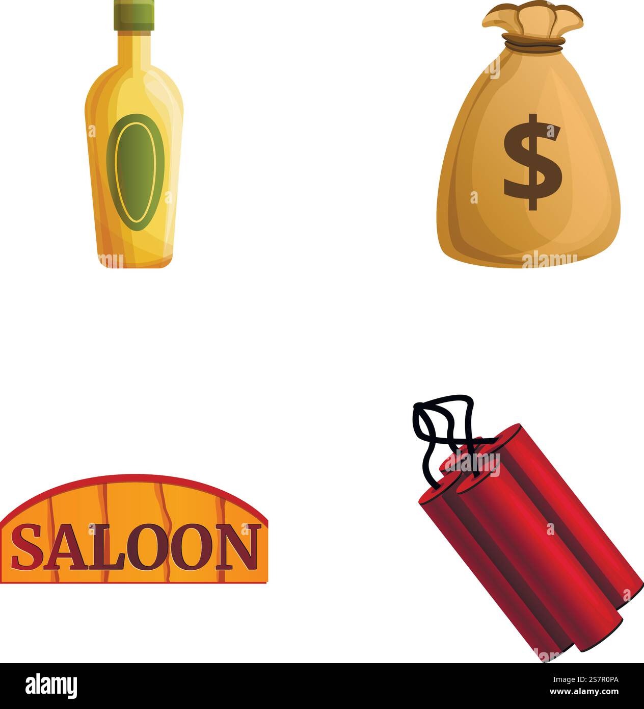 Western icons set cartoon vector. Wild west concept. American old west ...