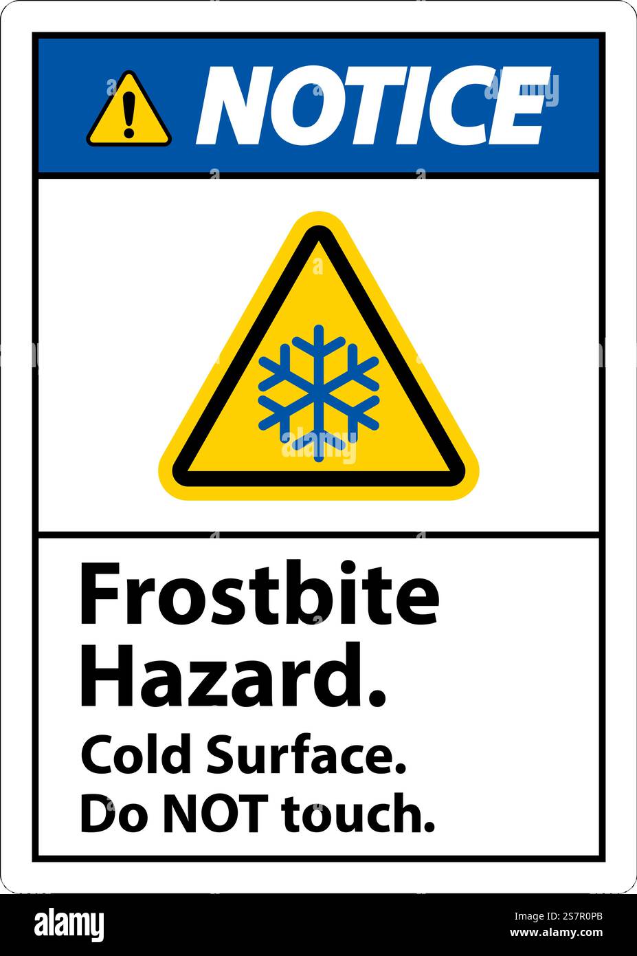 Notice Sign Frostbite Hazard, Do not Touch Cold Surface Stock Vector ...