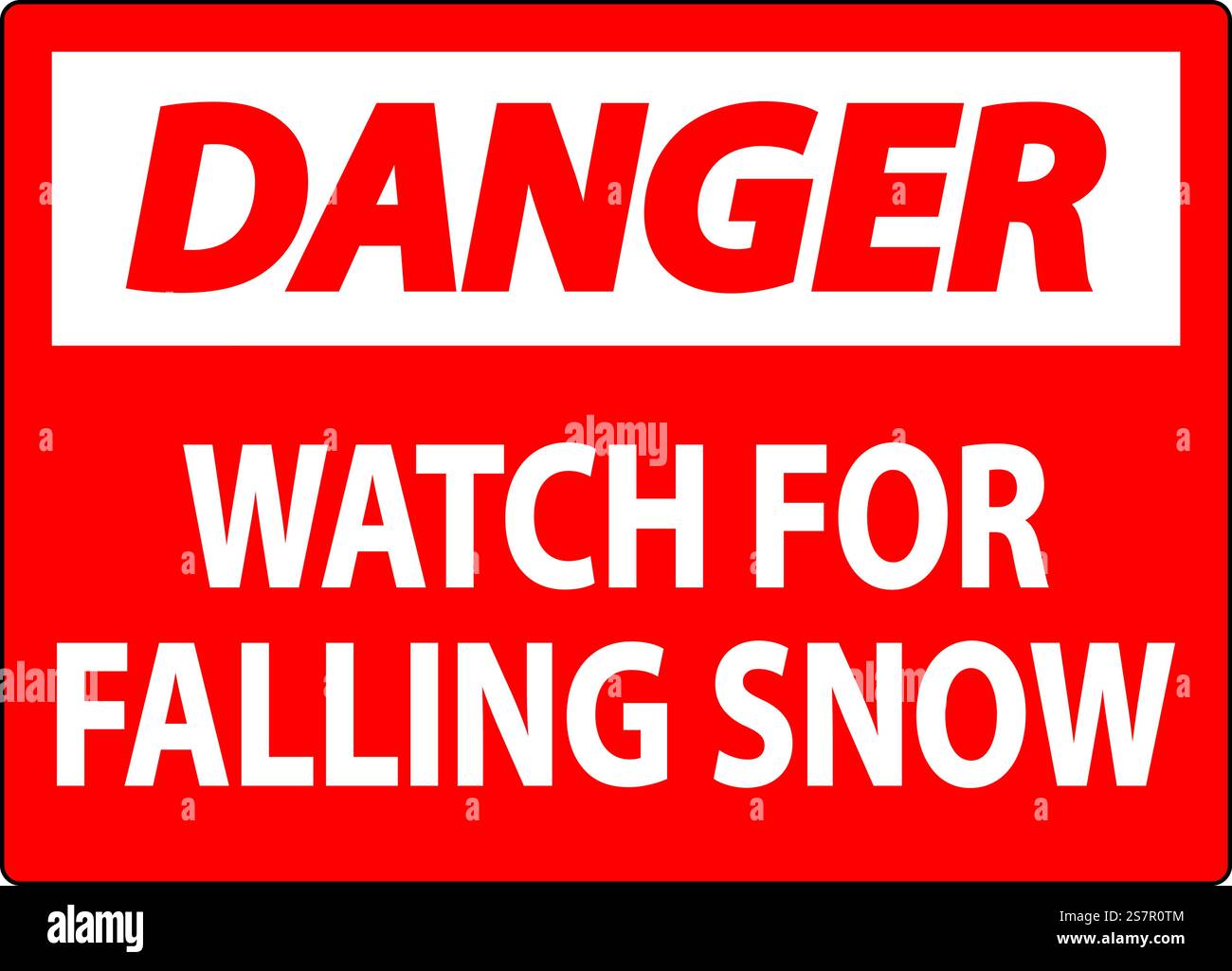 Danger Sign Watch For Falling Snow Stock Vector Image & Art - Alamy