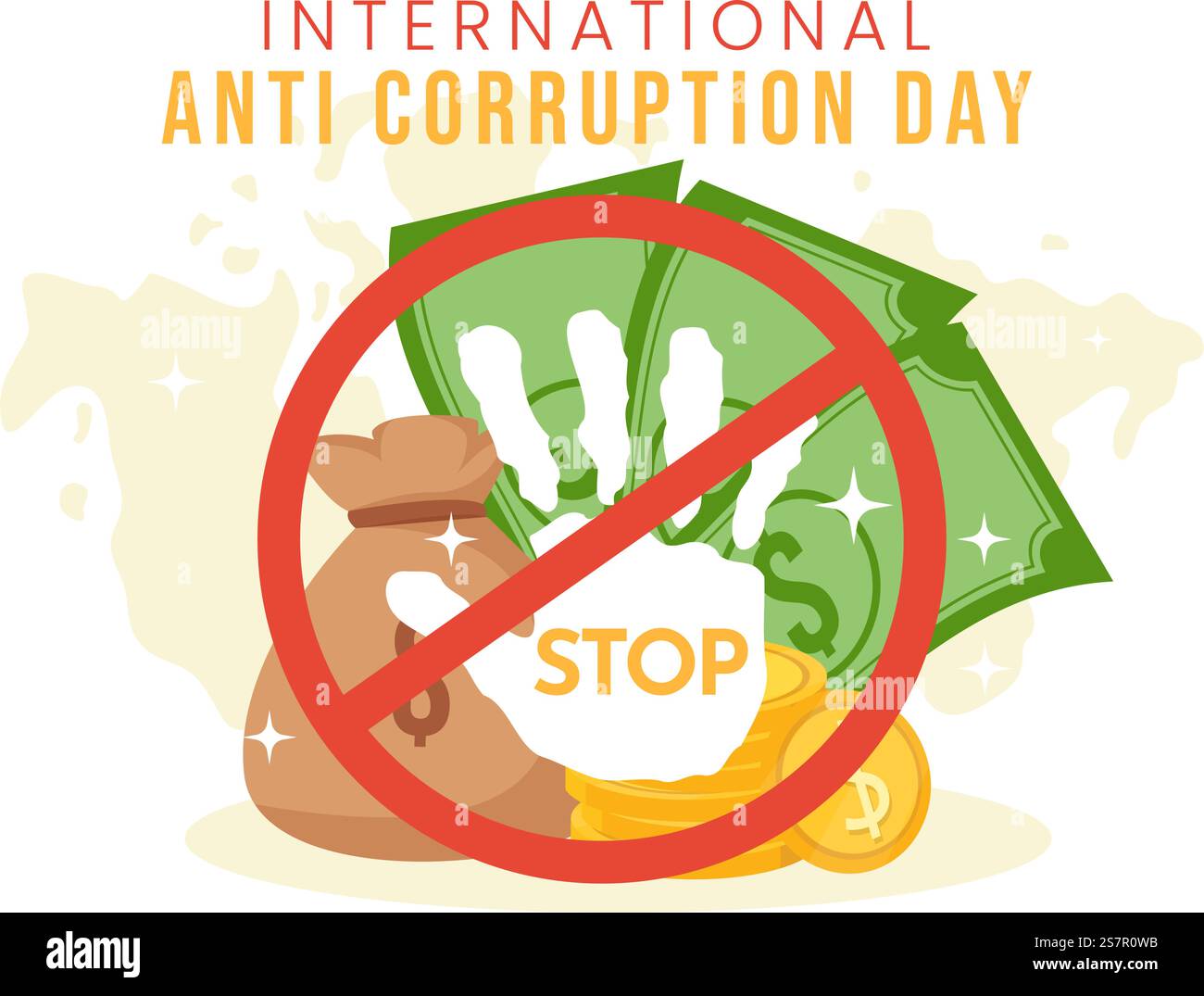 Anti Corruption Day Vector Illustration on 9 December with Stop Give ...