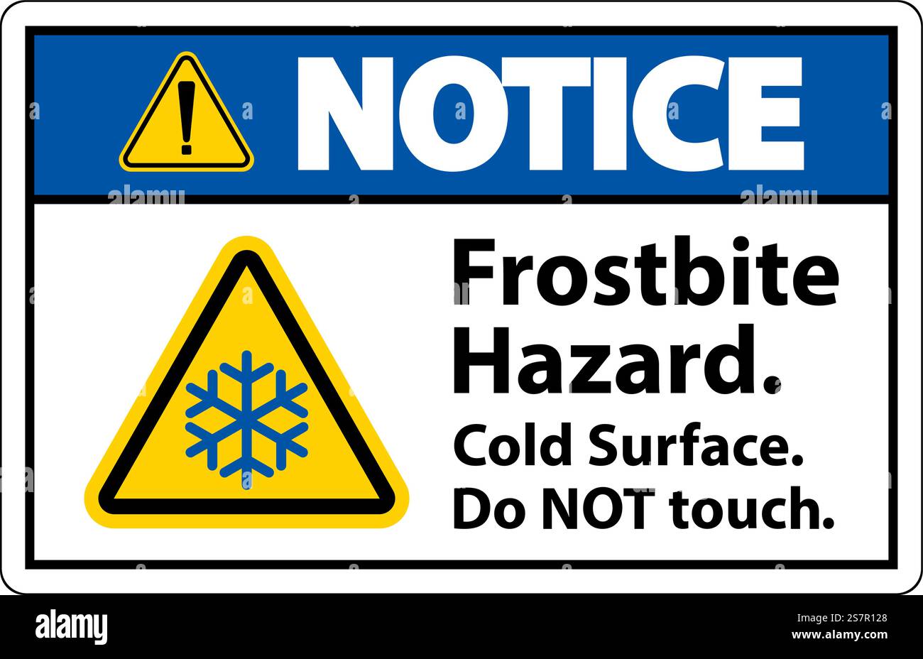Notice Sign Frostbite Hazard, Do not Touch Cold Surface Stock Vector ...