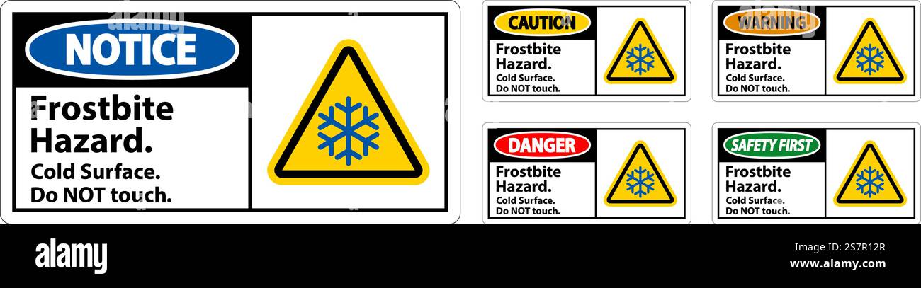 Caution Sign Frostbite Hazard, Do not Touch Cold Surface Stock Vector ...