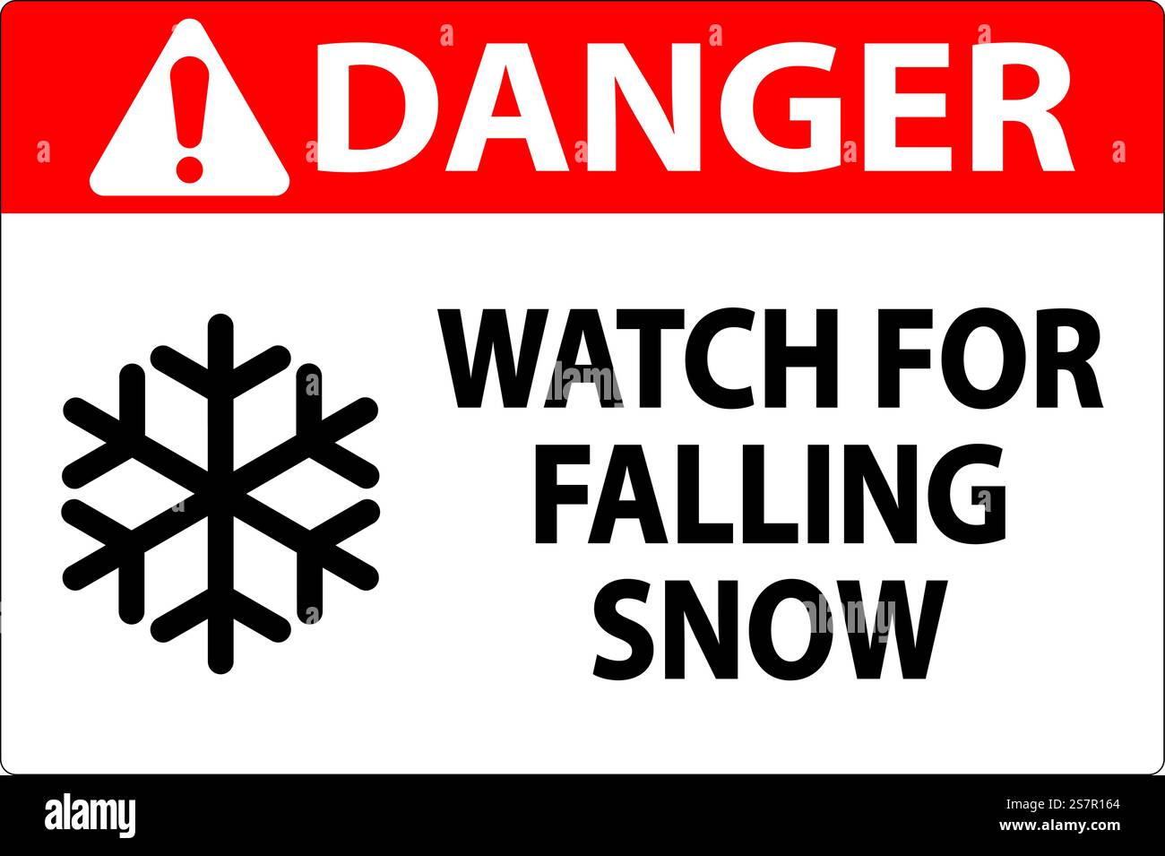 Danger Sign Watch For Falling Snow Stock Vector Image & Art - Alamy