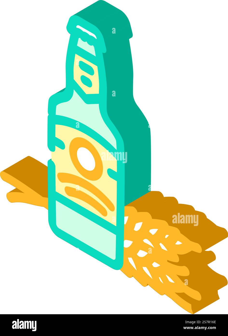 beer barley ear isometric icon vector. beer barley ear sign. isolated ...