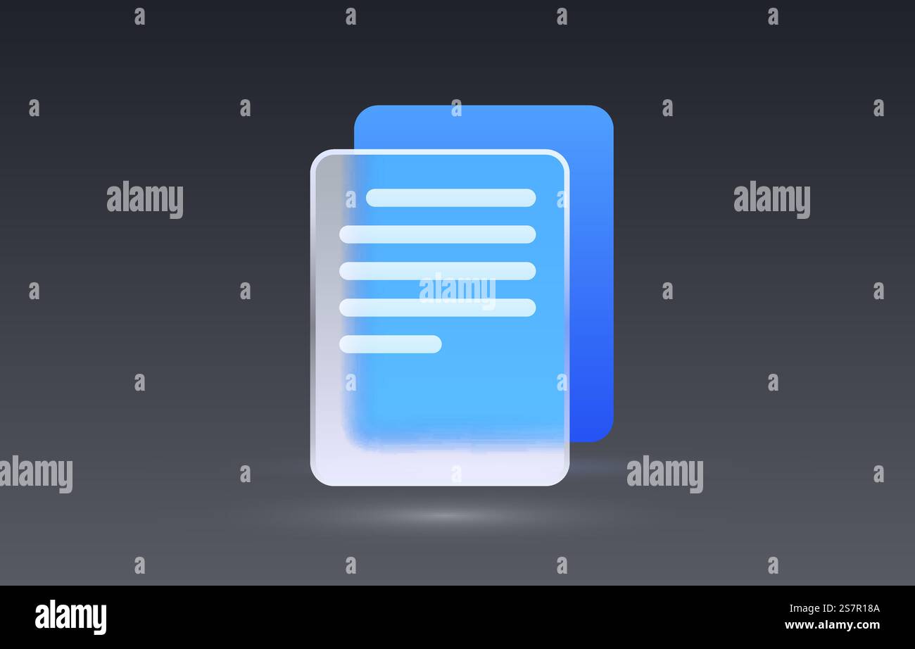 Glass document transparent icon, collection sign. Vector illustration ...