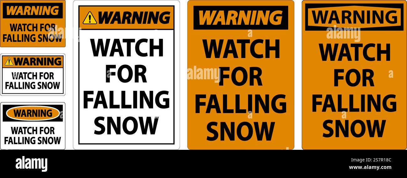 Warning Sign Watch For Falling Snow Stock Vector Image & Art - Alamy