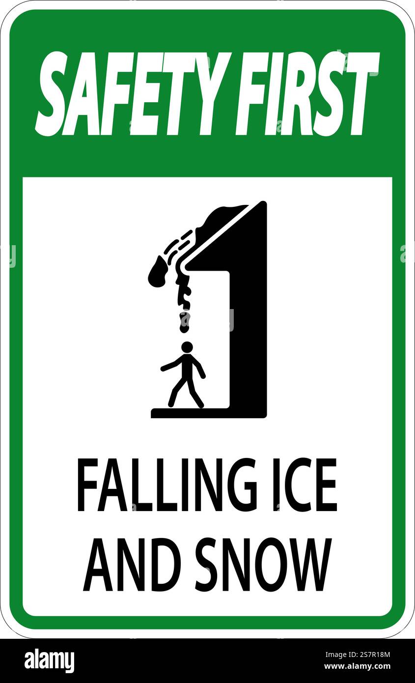 Ice and Snow Warning Sign Caution - Falling Ice And Snow Sign Stock ...