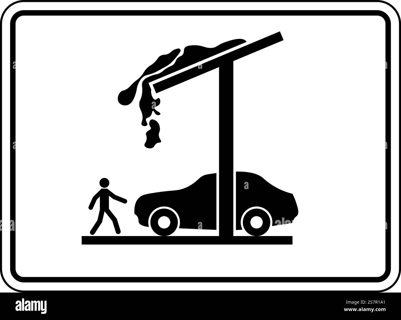 Warning Sign Falling Ice and Snow Symbol Stock Vector Image & Art - Alamy