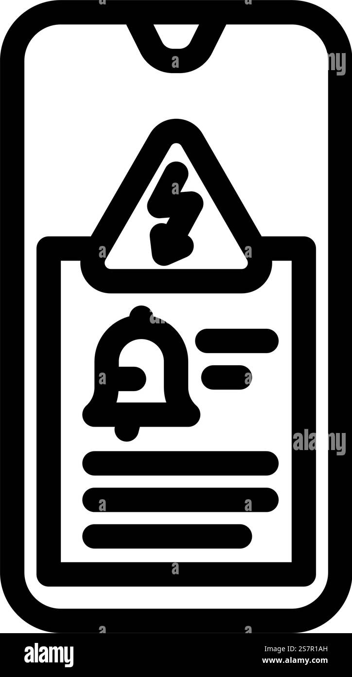 alert electricity line icon vector. alert electricity sign. isolated ...