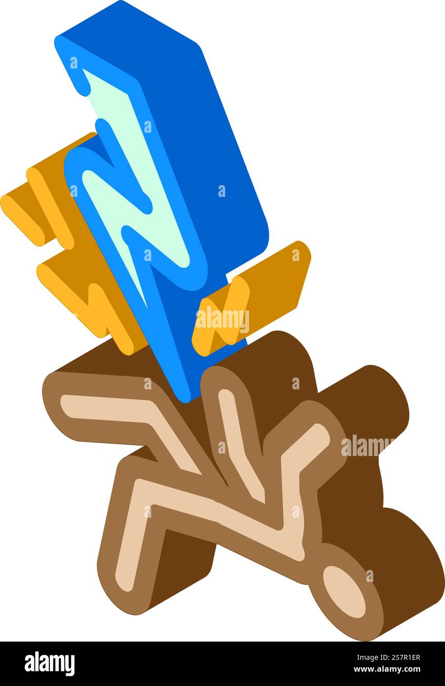 warning electricity isometric icon vector. warning electricity sign ...