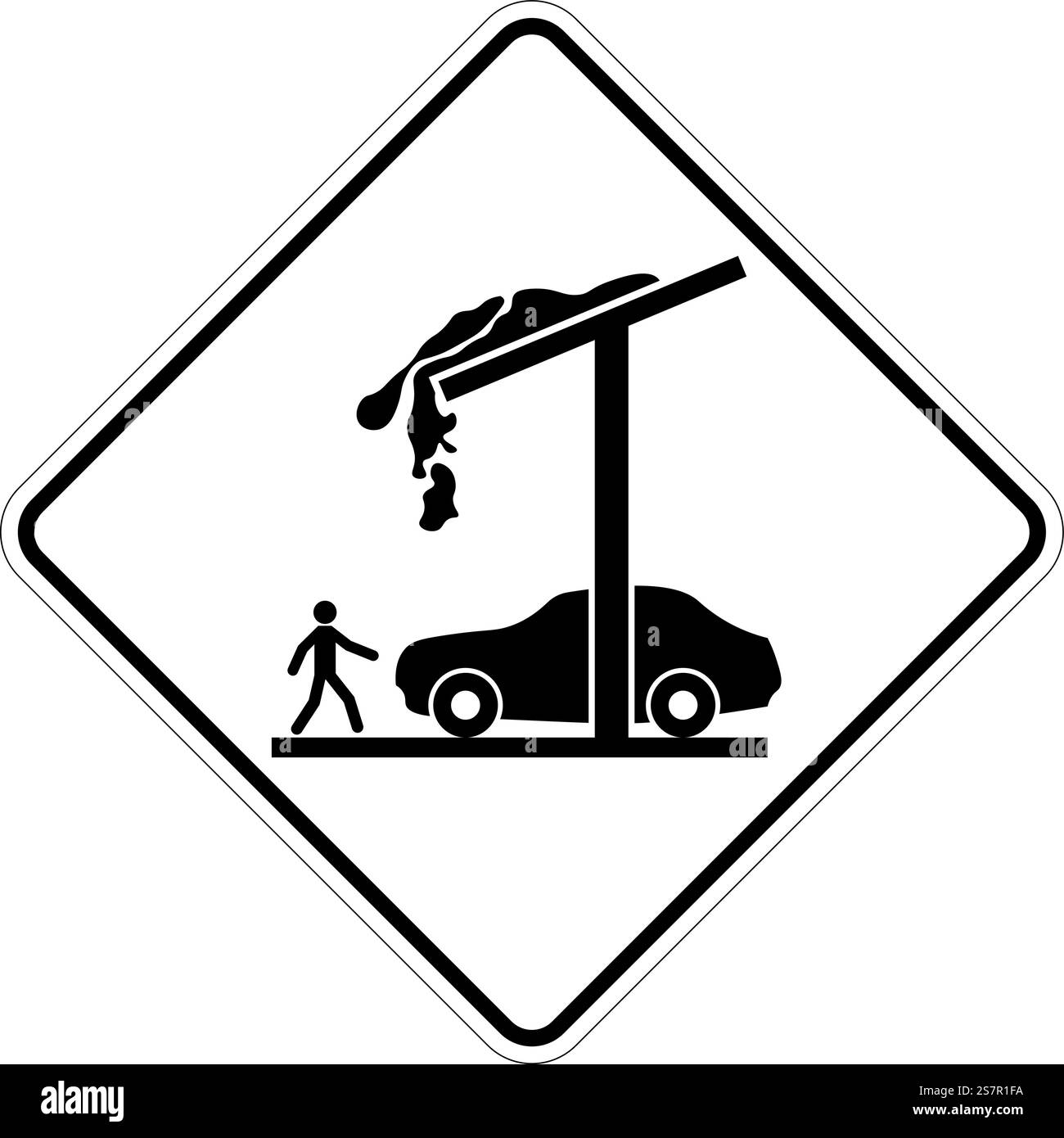 Warning Sign Falling Ice and Snow Symbol Stock Vector Image & Art - Alamy