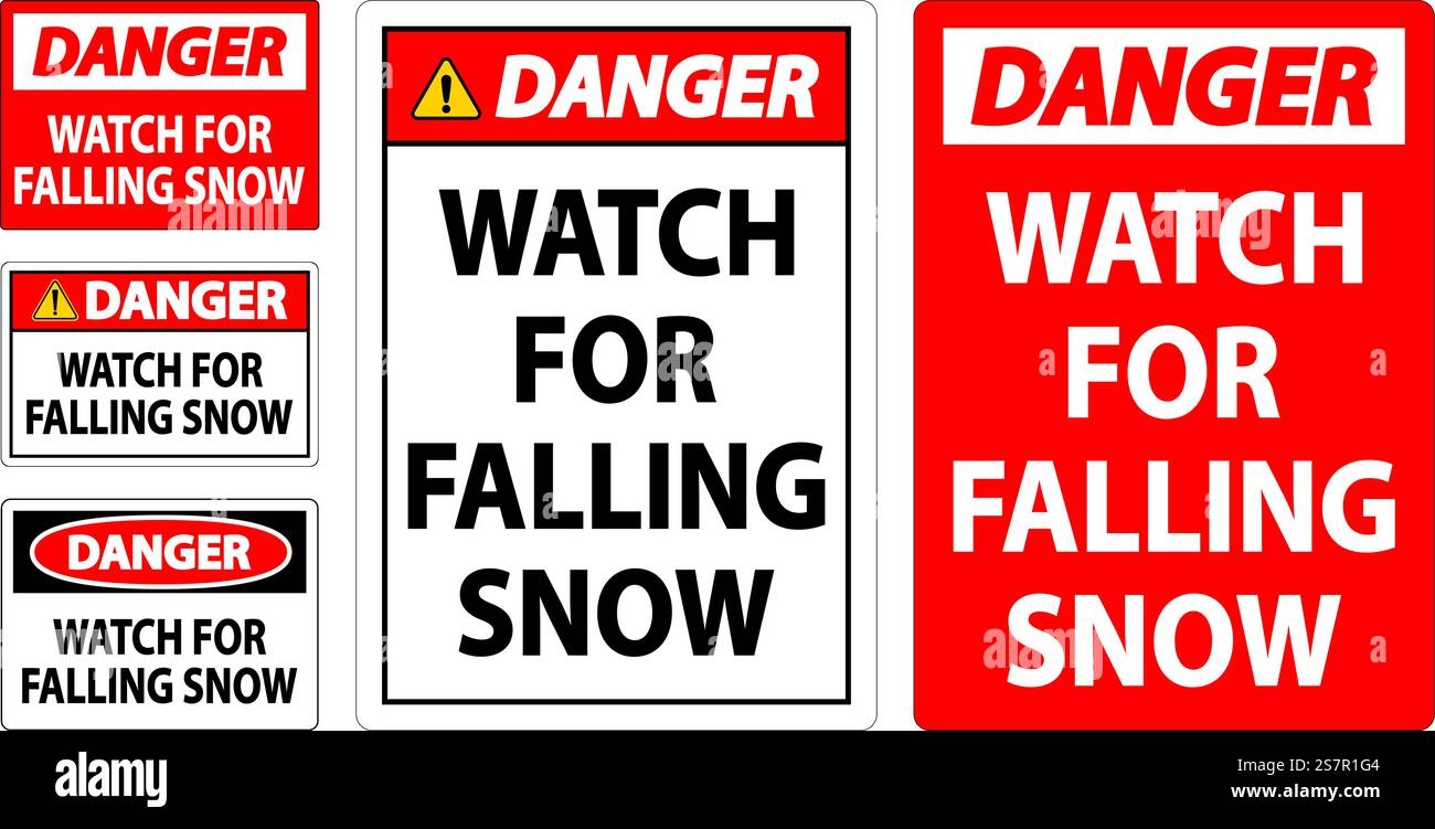 Danger Sign Watch For Falling Snow Stock Vector Image & Art - Alamy