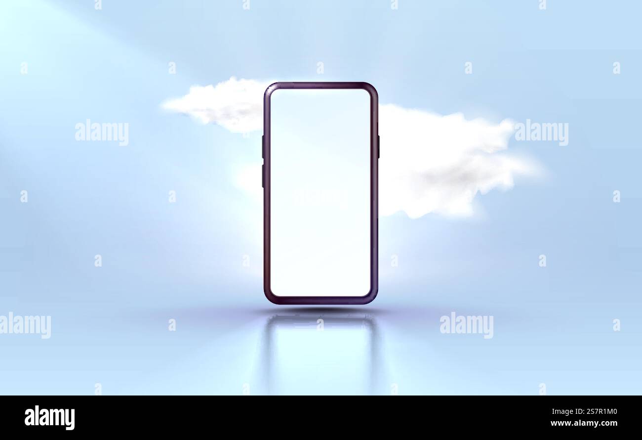 Smartphone mobile screen, technology mobile display light. Vector ...