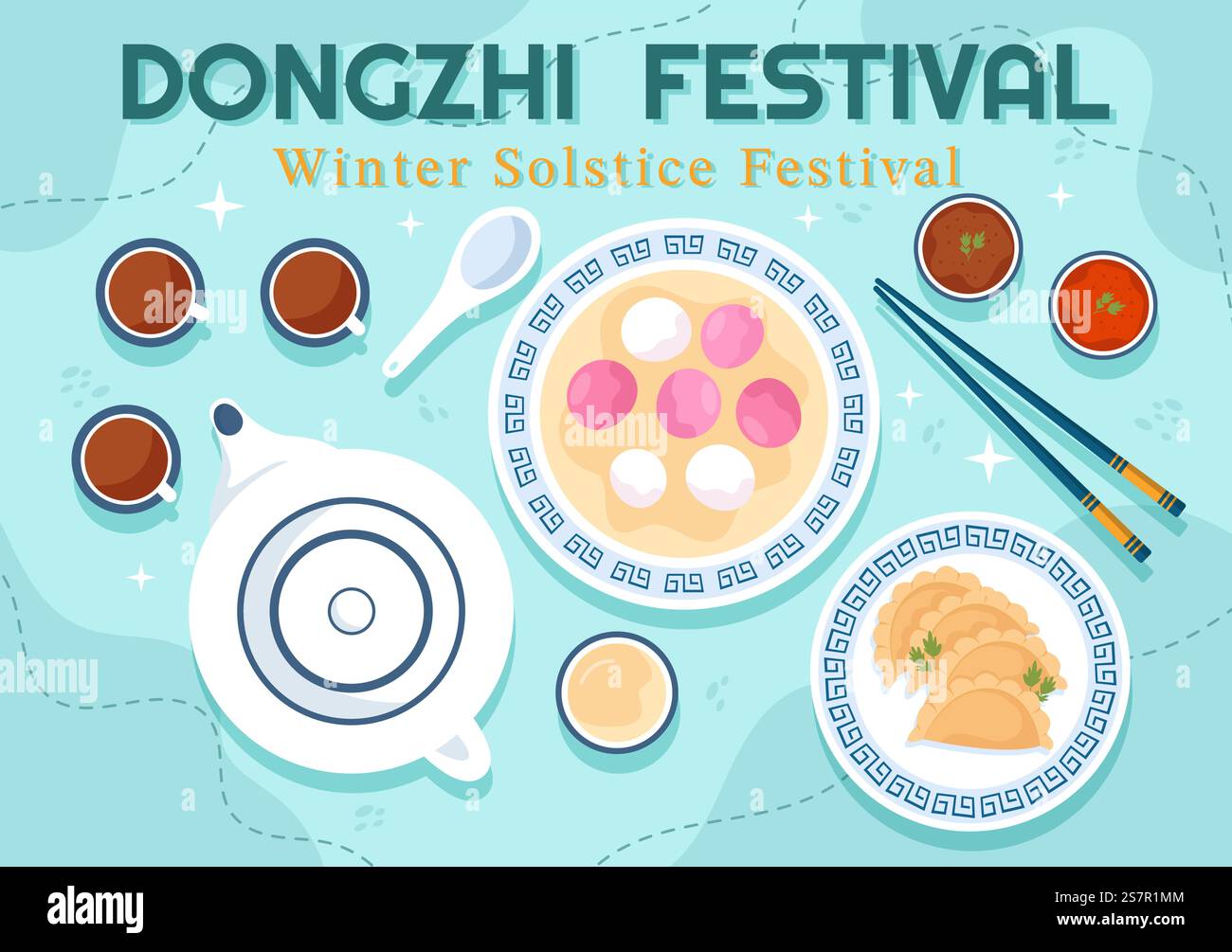 Dongzhi or Winter Solstice Festival Vector Illustration on December 22 ...