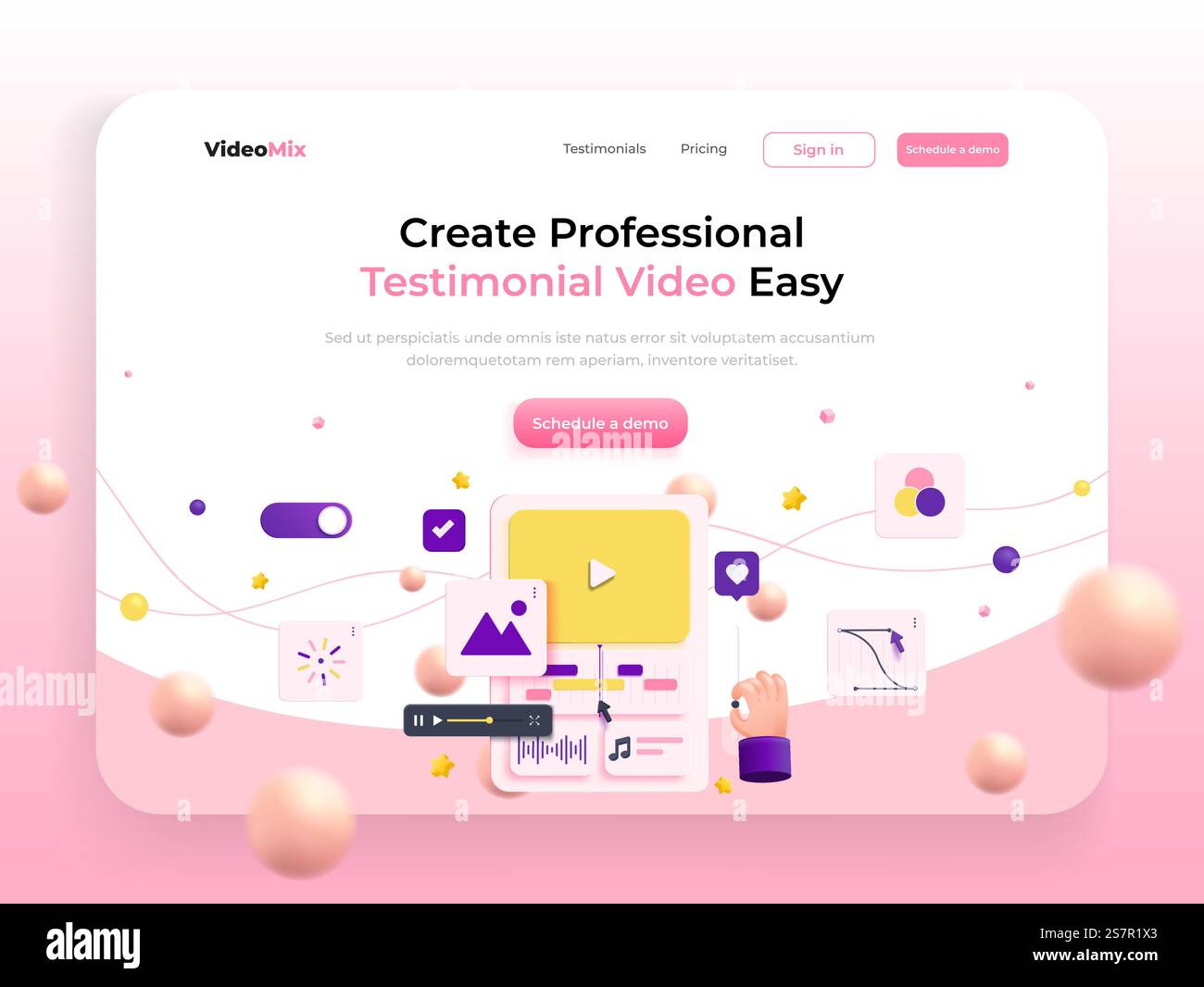 Landing page template of Testimonial Video. Music Video Edits, Cuts ...