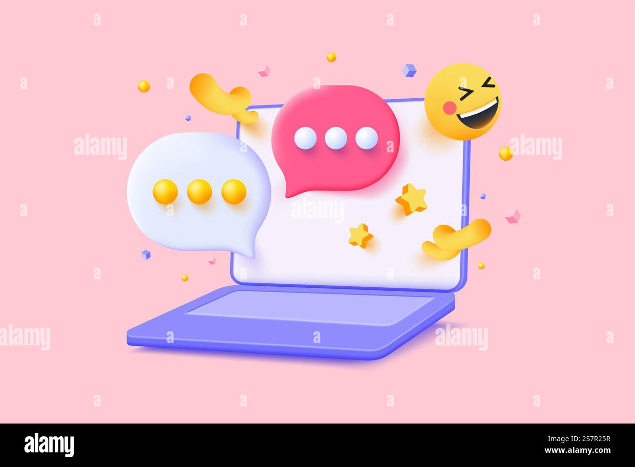 3D speech bubble with notebook for photo gallery platform, online ...