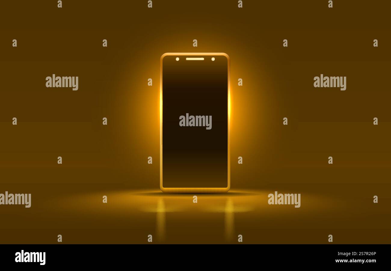 Smartphone mobile screen, technology mobile display light. Vector ...
